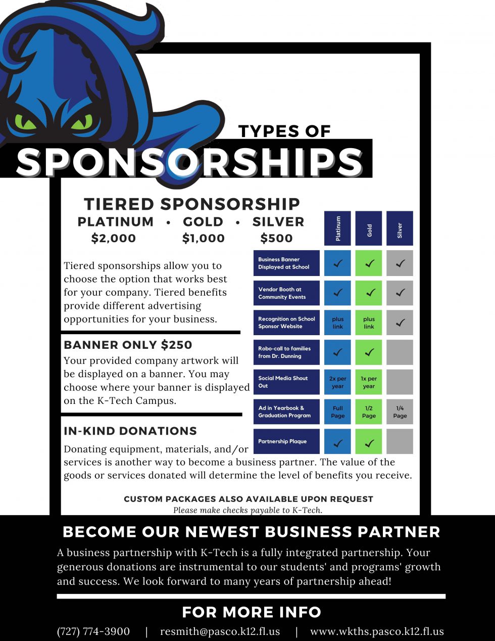 Advertising and Business Partnerships | Wendell Krinn Technical High School